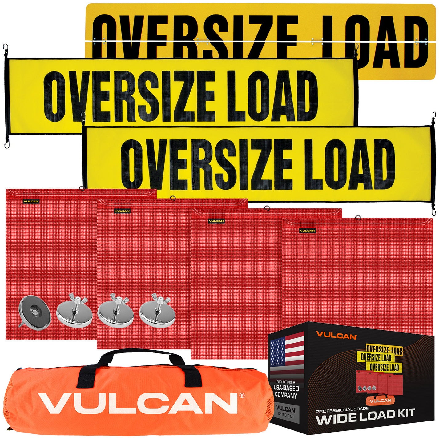 VULCAN Flags, Oversize Load Signs, and Magnets Kit - Includes 1 Alumin – TrucknTow, Inc